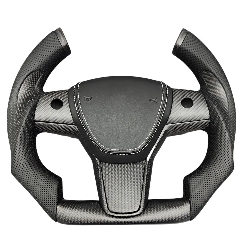 Model 3/Y Yoke Style Carbon Fiber Steering Wheel Replacement – SSQ ...